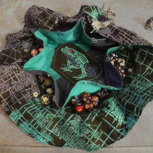 Embroidered Frog Dice Bag | Holds 6 Sets | Medium Size | Dnd and Board ...