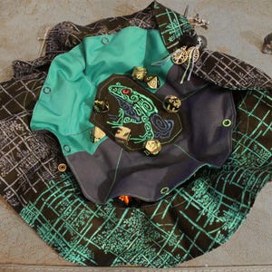 Embroidered Frog Dice Bag | Holds 6 Sets | Medium Size | Dnd and Board ...