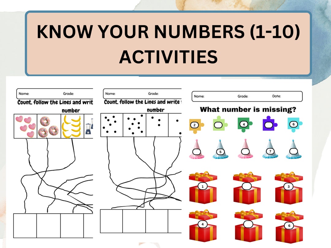 Know Your Numbers Counting, Missing Numbers, Grade 1 Math Worksheets ...