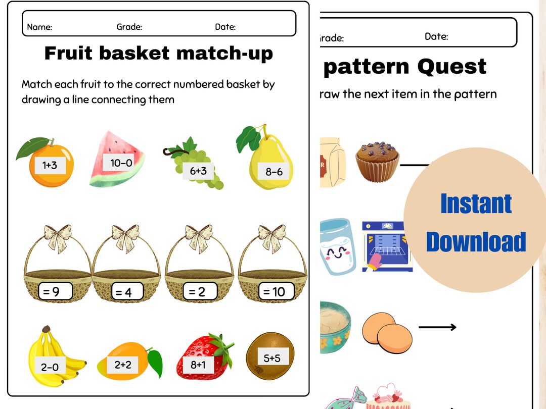 Grade 1 Math Homeschool Sheets, Addition Practice Worksheet, Number ...