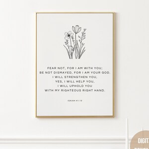 Isaiah 41:10 Print, Christian Artwork, Bible Verse Poster, Printable ...