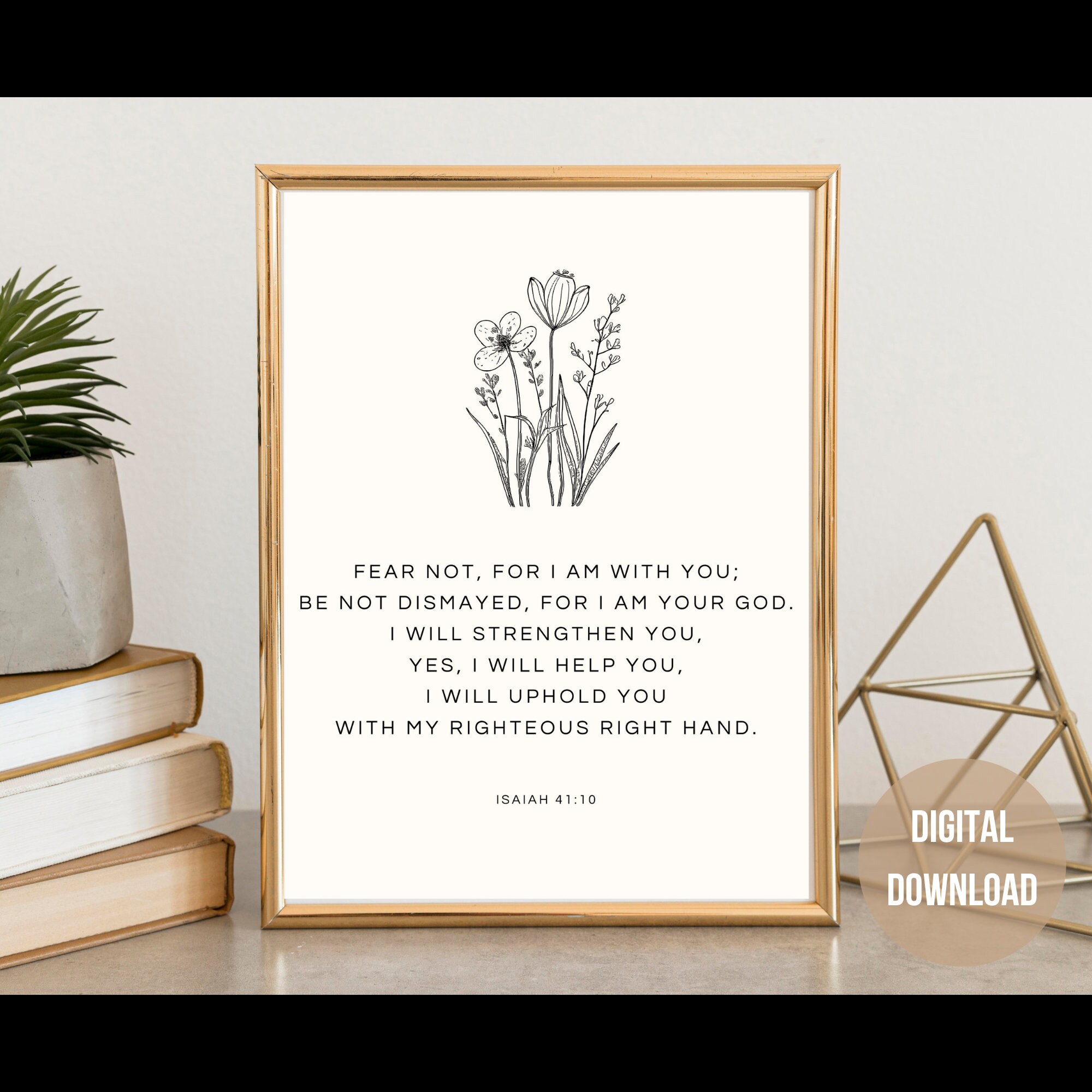 Isaiah 41:10 Print, Christian Artwork, Bible Verse Poster, Printable ...