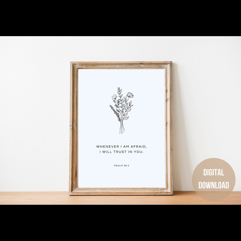 Psalm 56:3 Wall Decor, Bible Artwork, Scripture Sign, Jesus Loves You ...