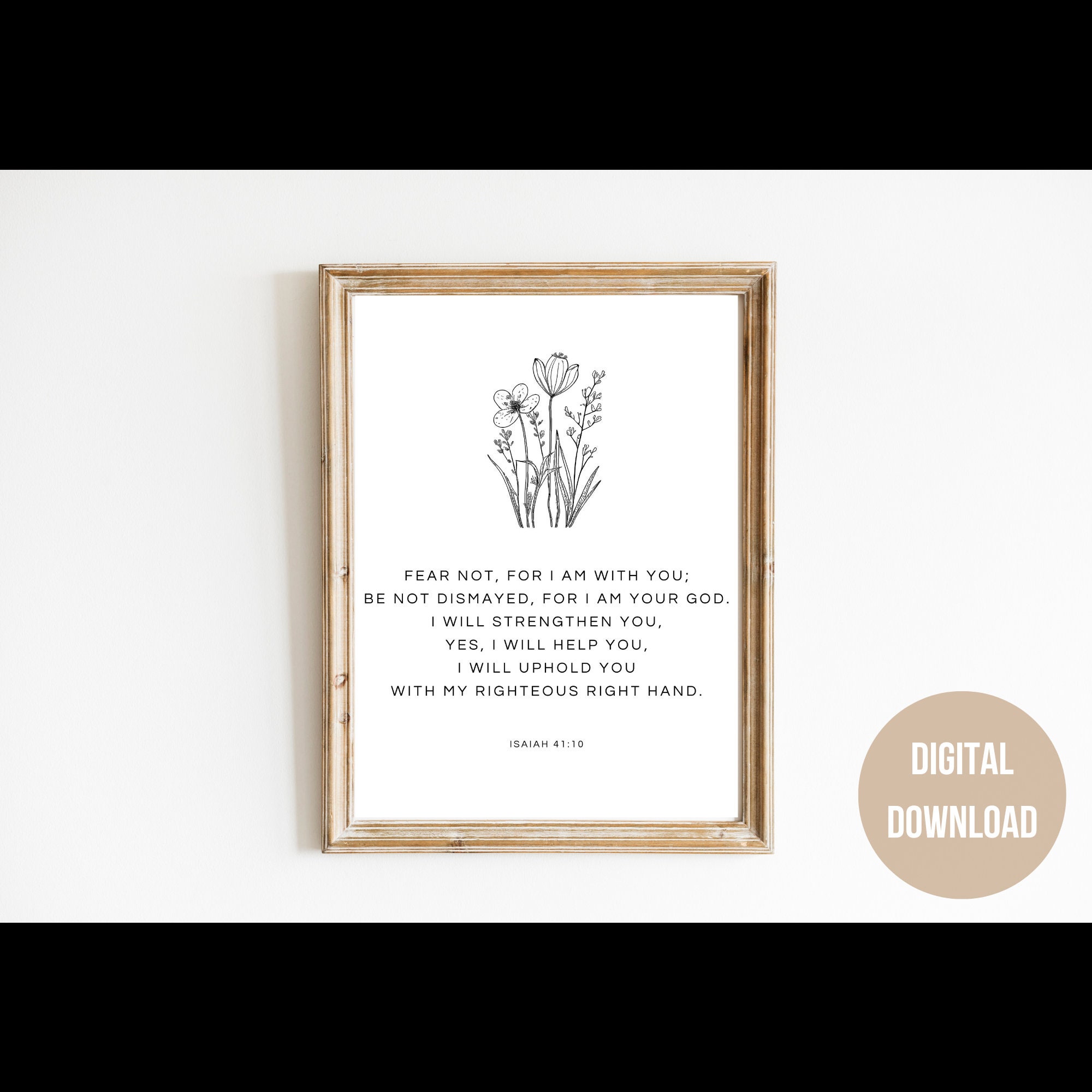 Isaiah 41:10 Print, Christian Artwork, Bible Verse Poster, Printable ...