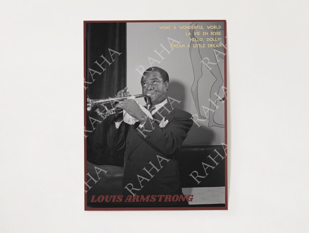 Louis Armstrong 18x24 Inch Digital Poster Black and White Iconic ...