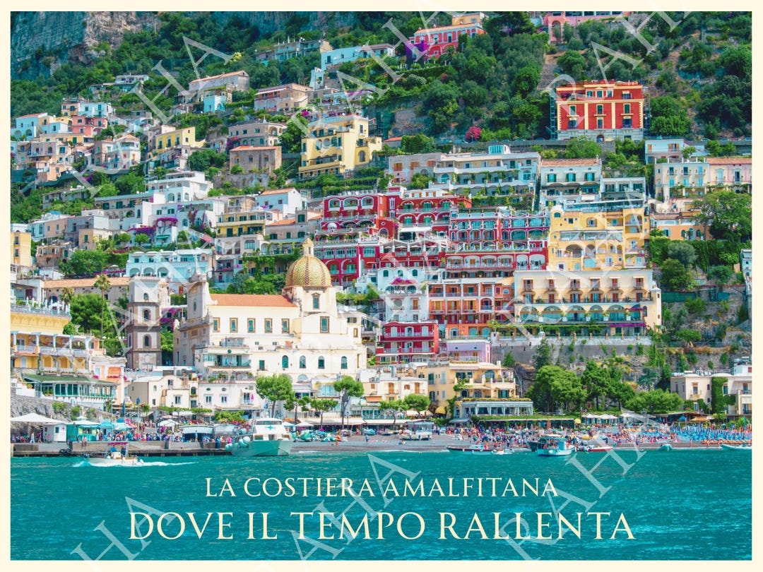 Amalfi Coast 24x18 Inch Digital Poster "la Costiera Amalfitana" - Etsy