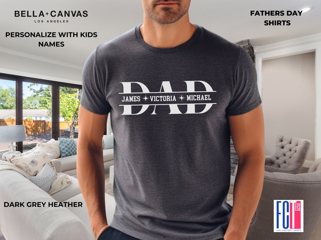Custom Dad Shirt With Kids Names, Personalized Dad Shirt Minimalist ...