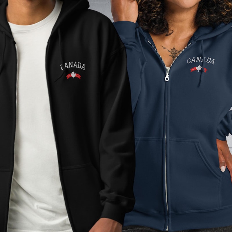 Canada Zipped Hoodie - Etsy