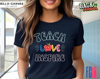 Teach Love Inspire Shirt, Teacher Gift, Teacher Shirt, Elementary ...