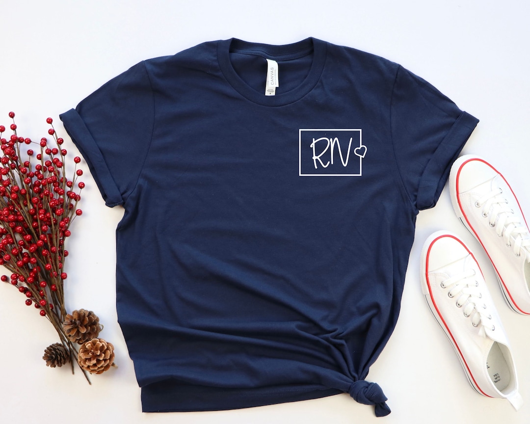 RN Shirts, Registered Nurse T-shirts Pocket, Heart RN Shirts, Nursing ...