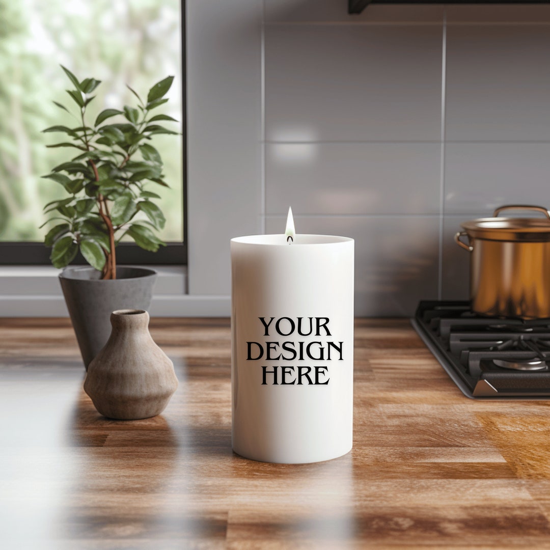 Blank White Candle Mockup White Candle Mockup Plain Candle Mockup Blank ...