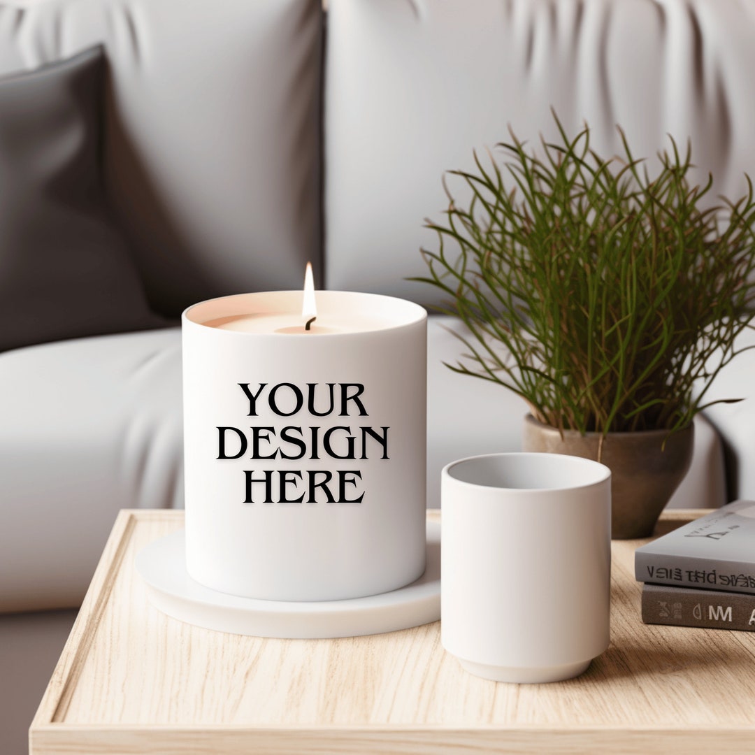 Blank White Candle Mockup White Candle Mockup Plain Candle Mockup Blank ...