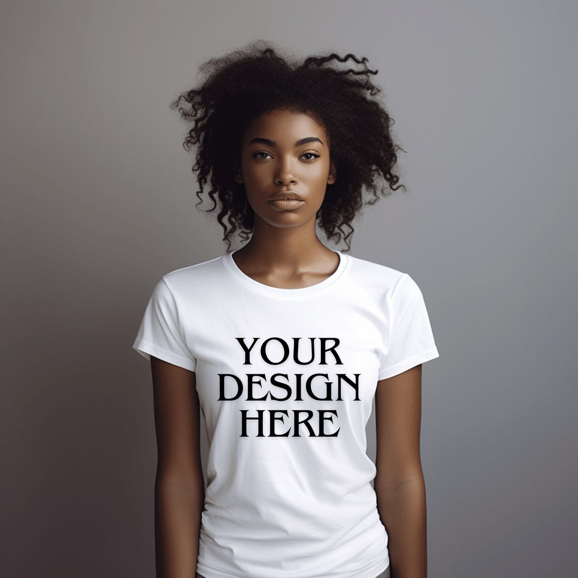 White T-shirt Mockup: Woman Model, Transparent Design (digital Download ...