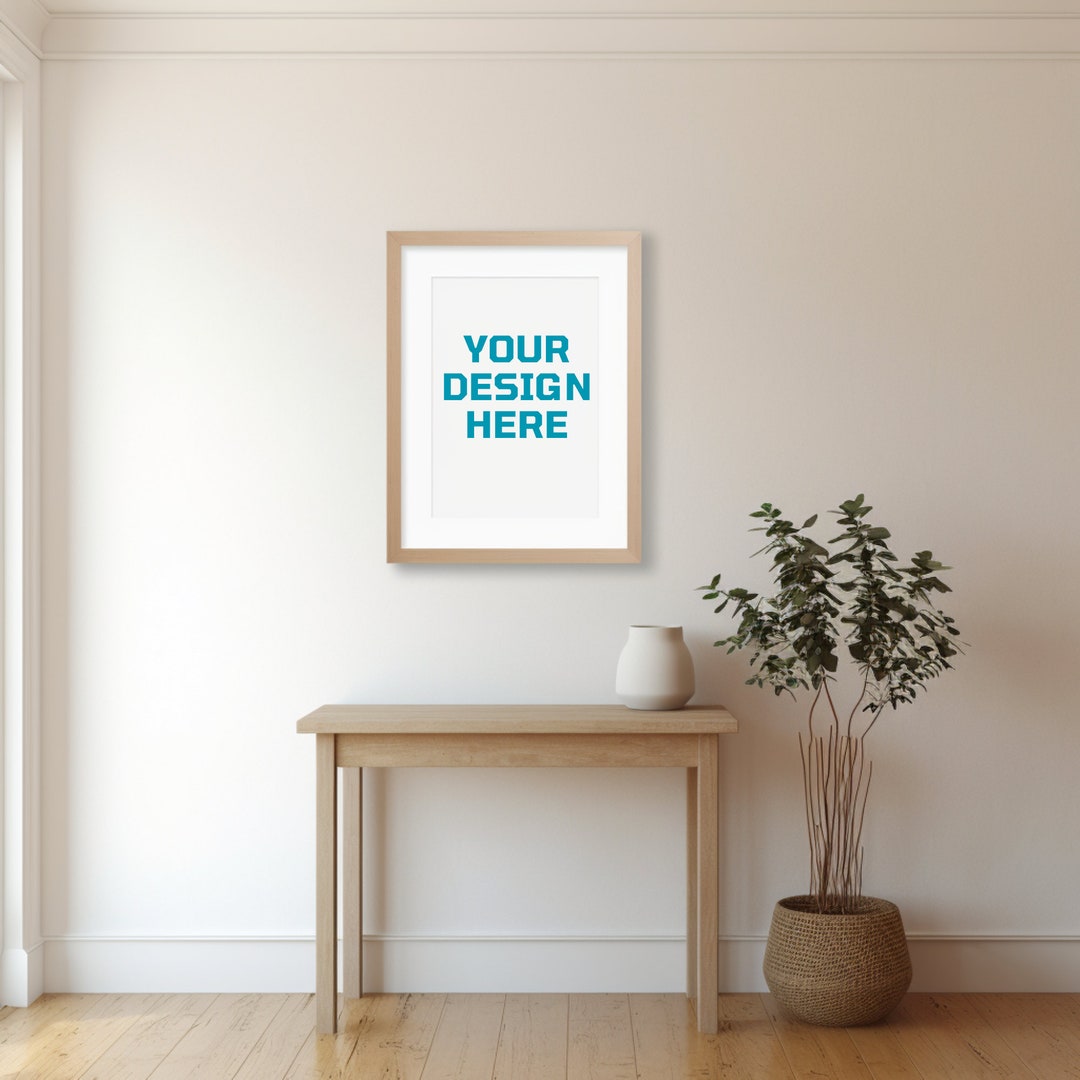 Minimalist Frame Mockup: Plain Poster, Entryway Sign (digital Download ...