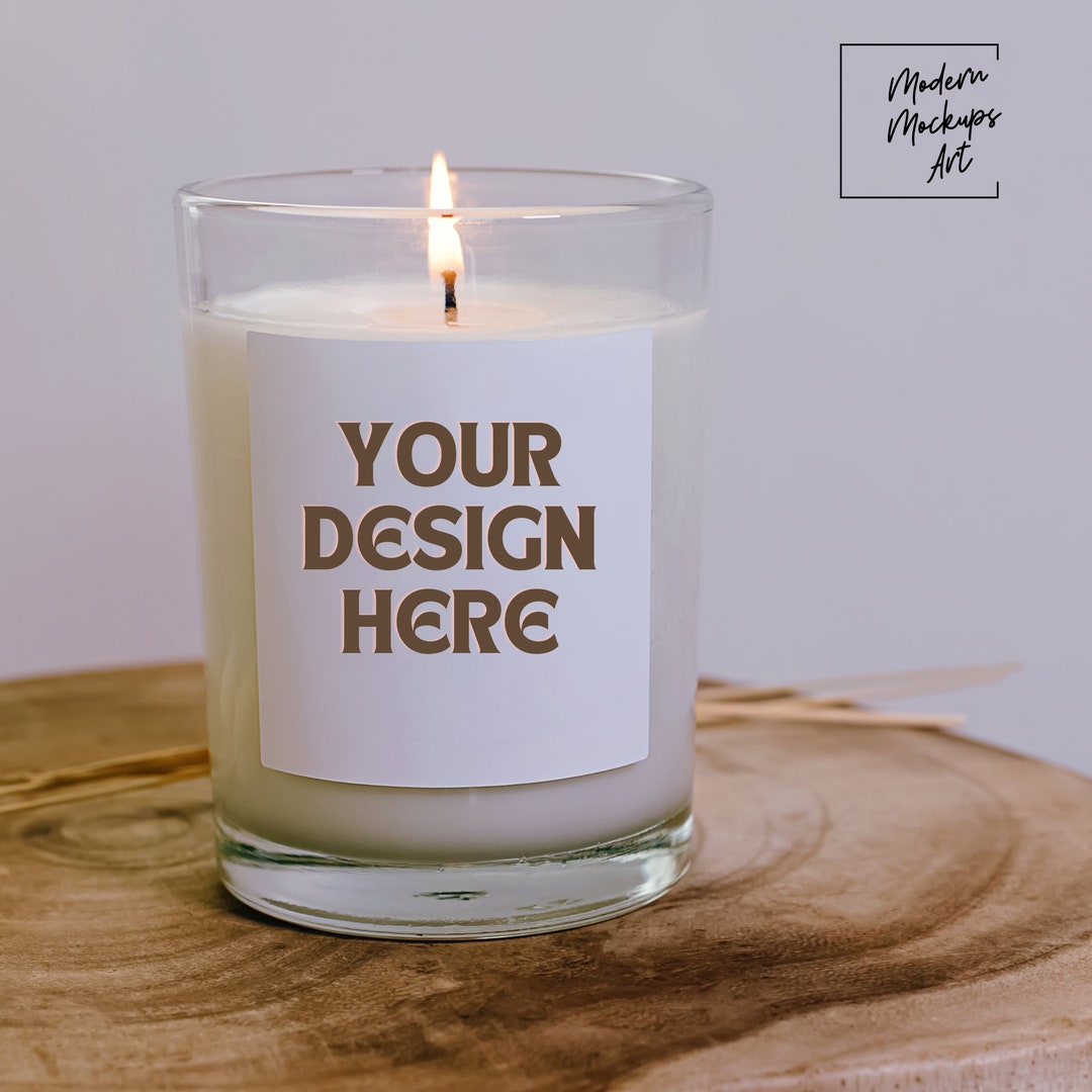 Blank Clear White Candle Glass Mockup Candle Mockup Candle Mockup Blank ...