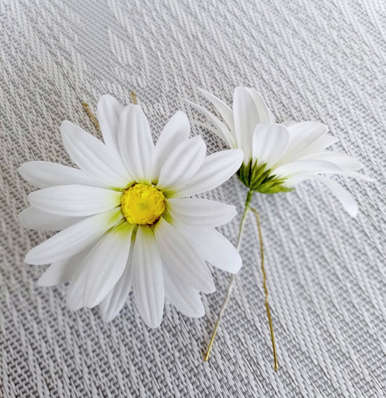Daisy Flower Hair Pins Bridal: Rustic Wedding Hair Piece Chamomile Clip ...