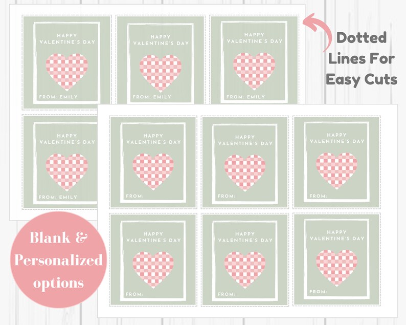 Printable Valentine's Day Card; Valentine's Day Card for Her, Classroom ...