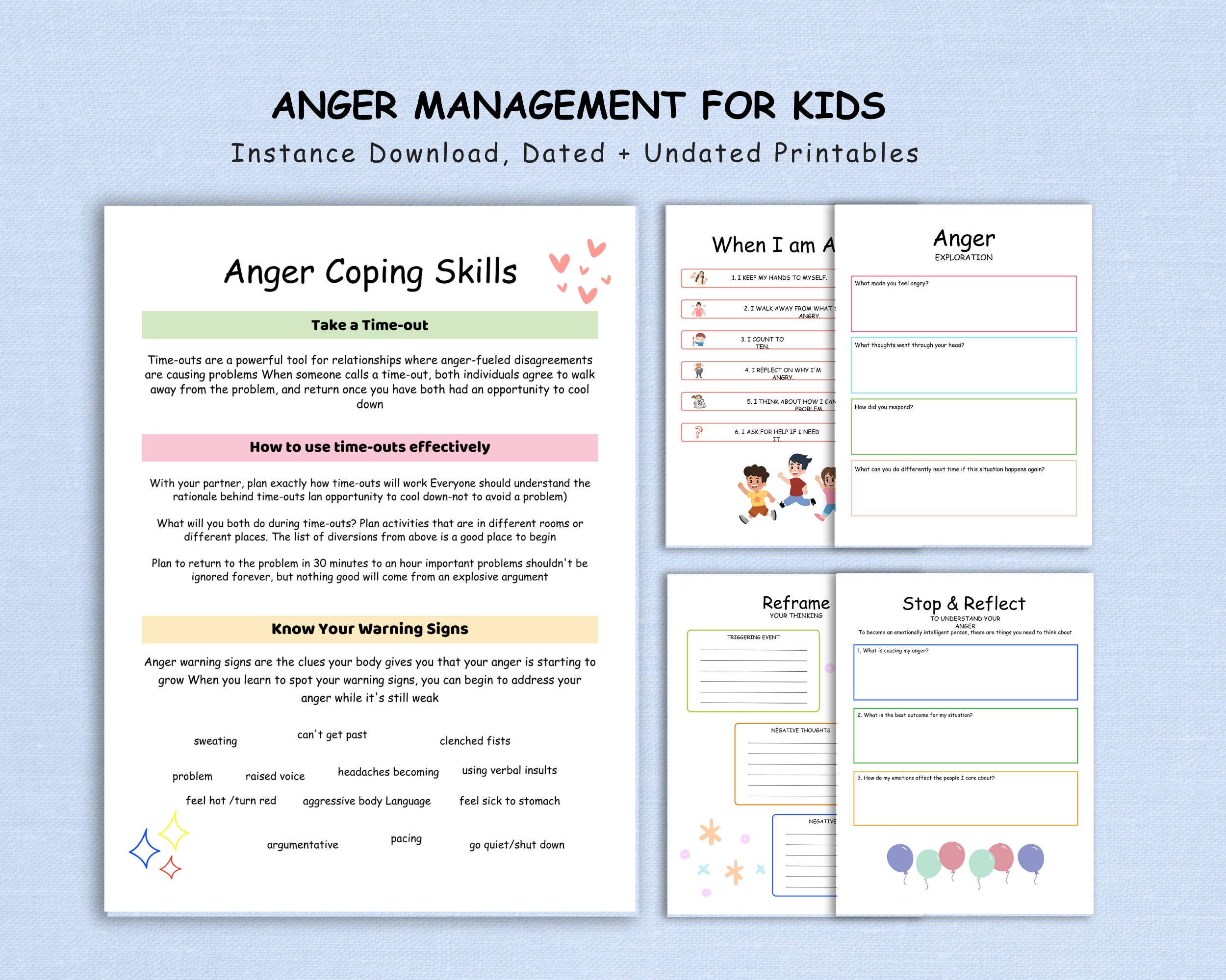 Kids Anger Management Activities Book, Children's Emotions Workbook ...