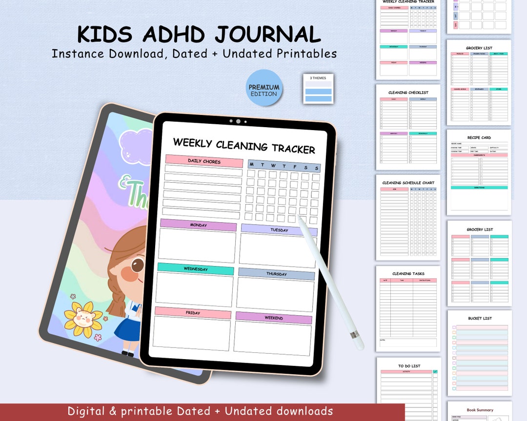 Kids ADHD Journal, Behavior Tracker, Therapy Diary, Children's Planner ...