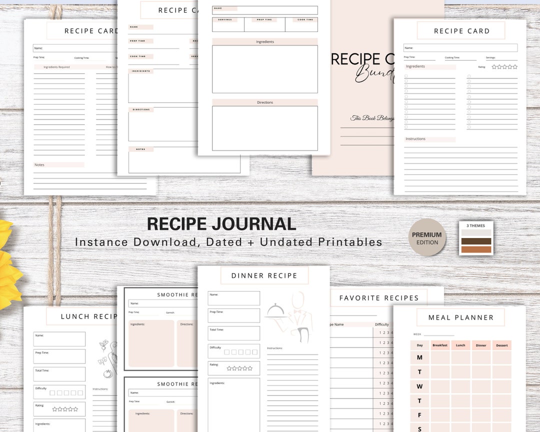 Personalized Recipe Journal, Custom Cookbook, Blank Recipe Book, Foodie ...