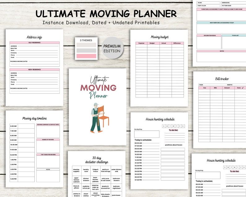 Ultimate Moving Planner Organizer, Complete Move Checklist, Home ...