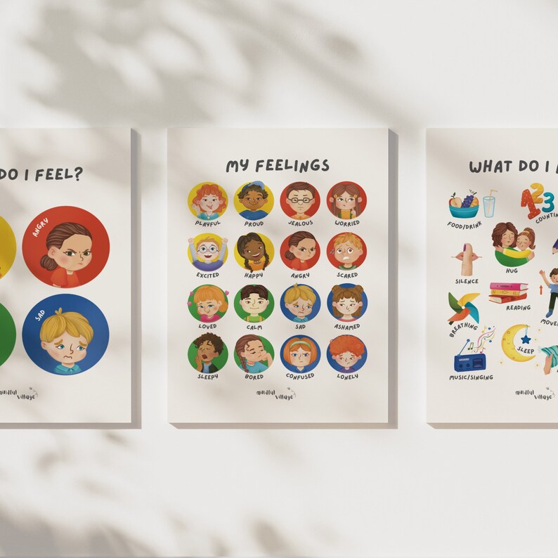 Emotional Intelligence Posters for Kids: Color-coded Feelings and Self ...