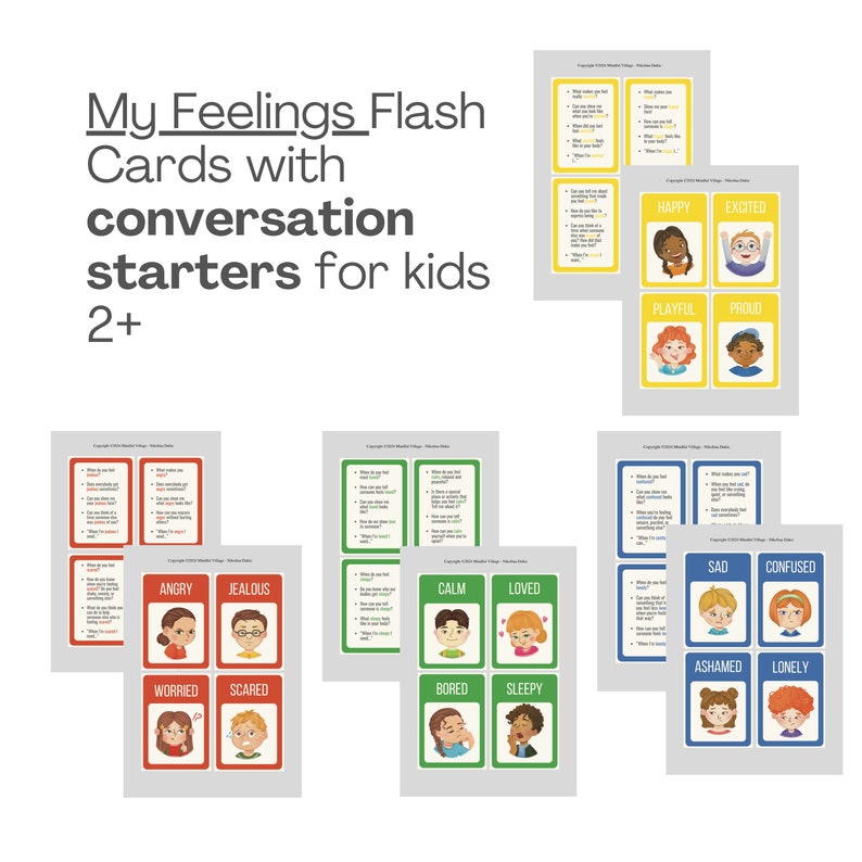 Calming Corner Bundle Printable Posters & Flash Cards Mindful Village ...