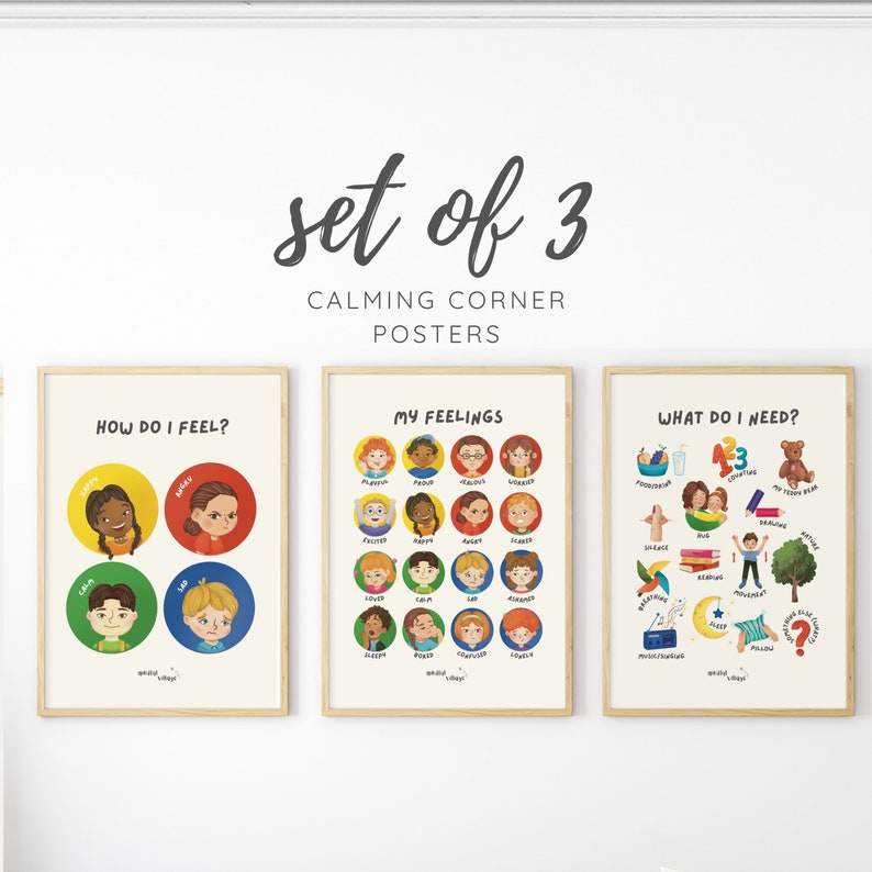 Emotional Intelligence Posters for Kids: Color-coded Feelings and Self ...