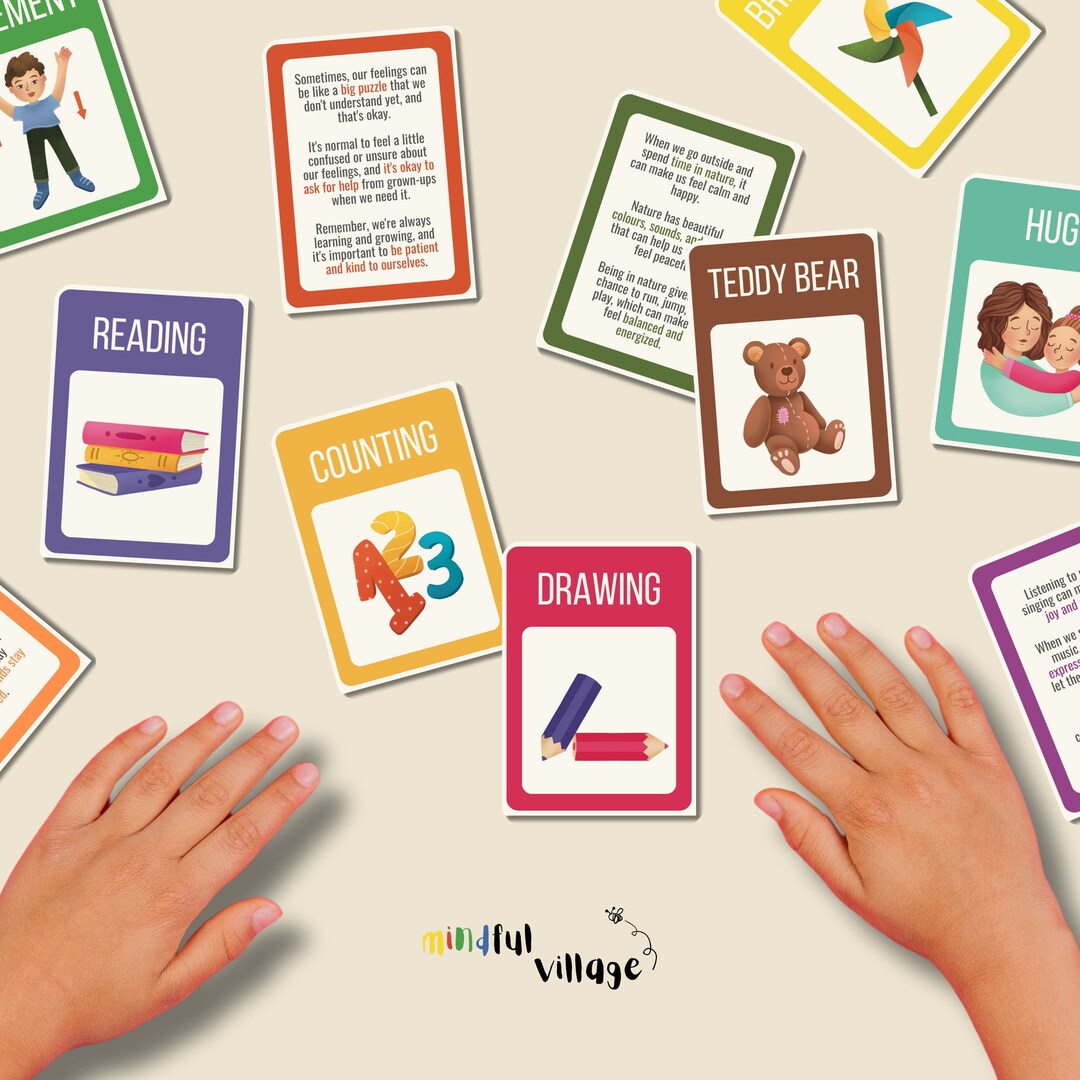 Calming Flash Cards With Vocabulary for Parents & Carers | Mindful ...