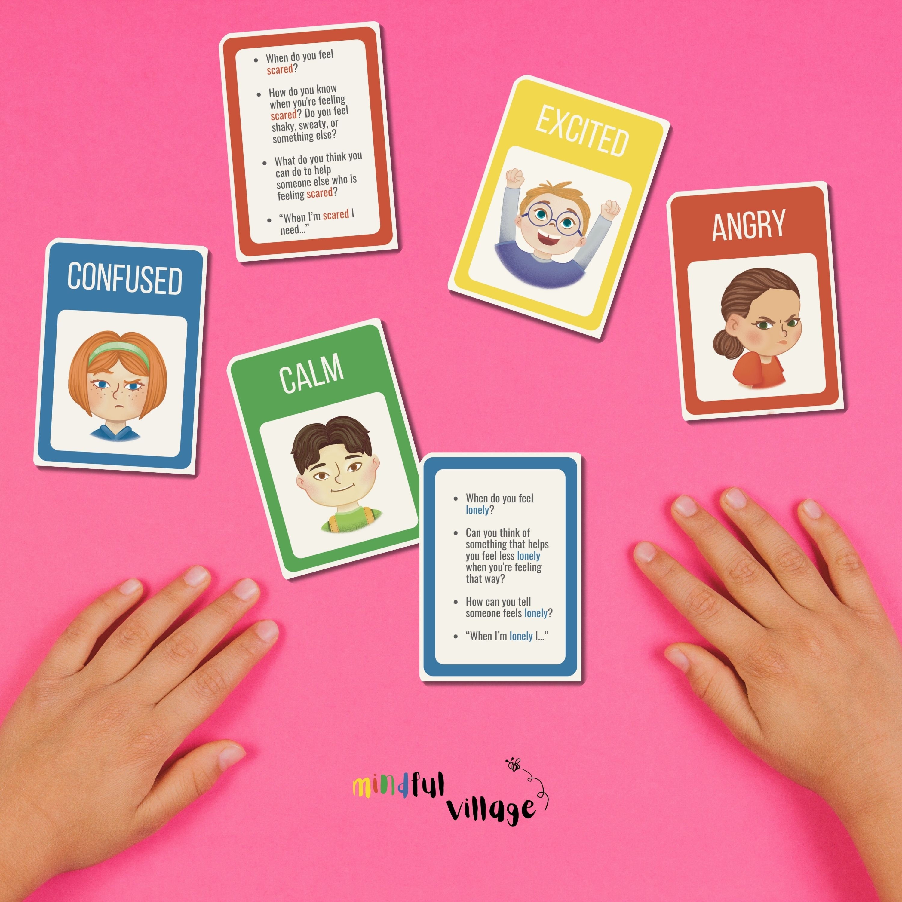 Printable Feelings Bundle Poster Flash Cards Mindful Village - Etsy