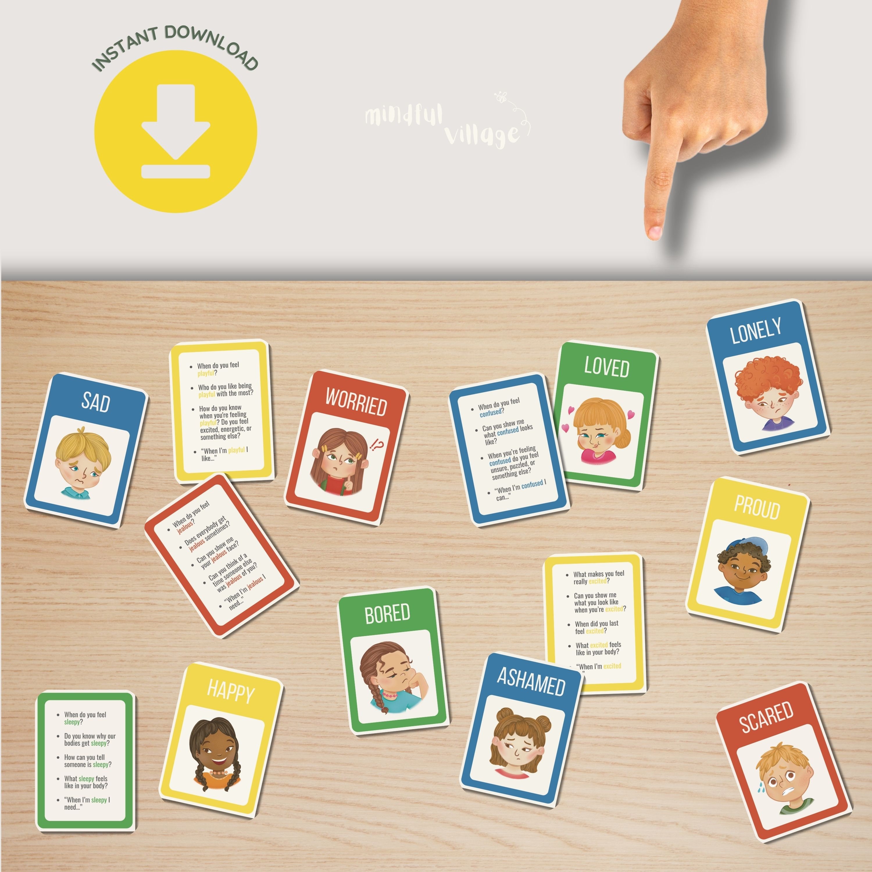 My Feelings Cards | Questions for Emotional Regulation | Mindful ...