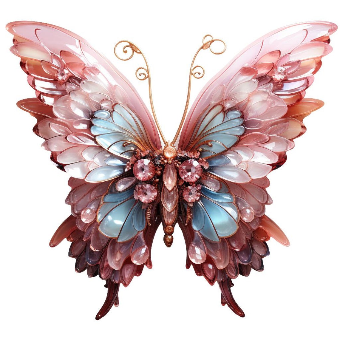 Magical Fairy Wings Clipart, Watercolor Angel Wing Clip Art, Pastel ...