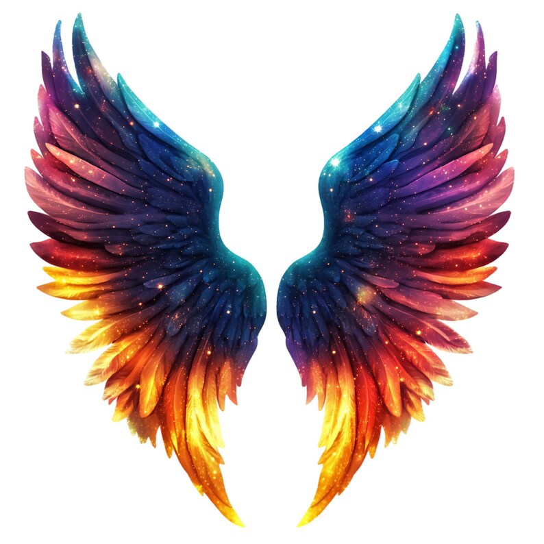 Gothic Celestial Wings Clipart: Ethereal PNG Bundle - Etsy