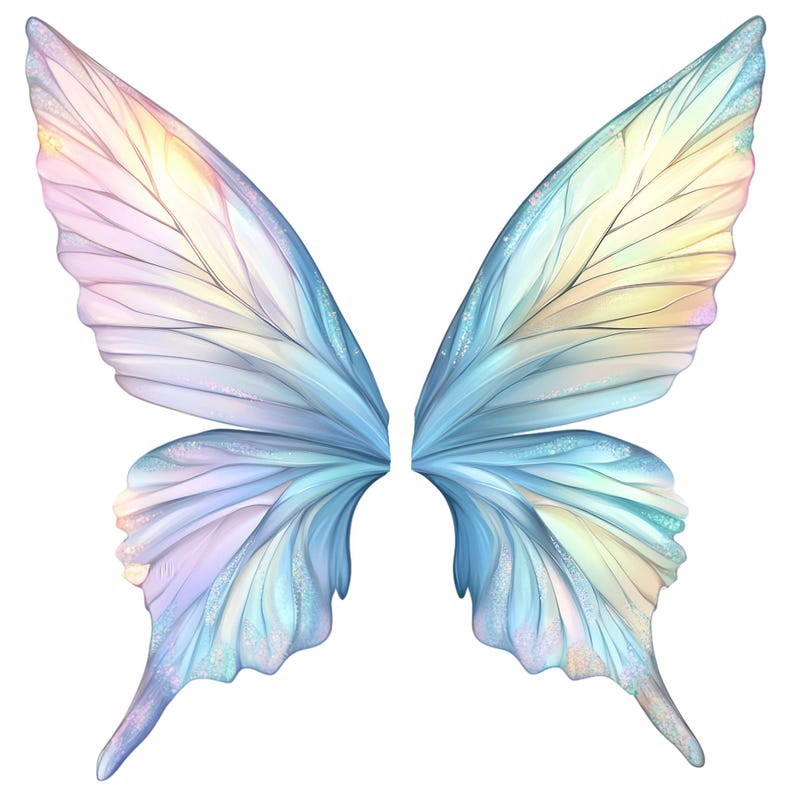 Ethereal Pastel Celestial Wings Clipart Bundle - Beautiful PNG ...