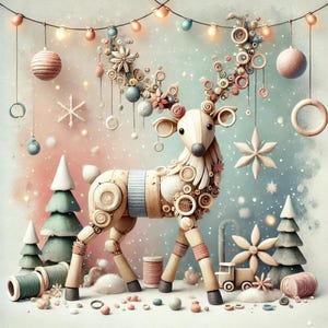 Whimsical Christmas Clipart Bundle - Cute Adorable PNG Files for ...