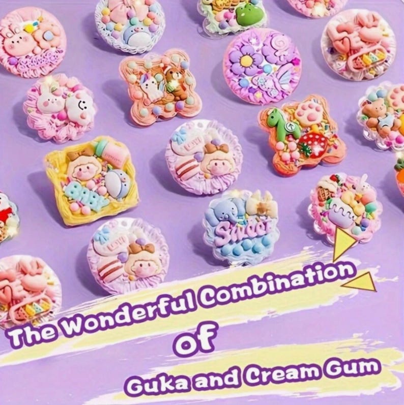 Kawaii GUKA Cream DIY Craft Kit – Embellishment Set With Stickers - Etsy
