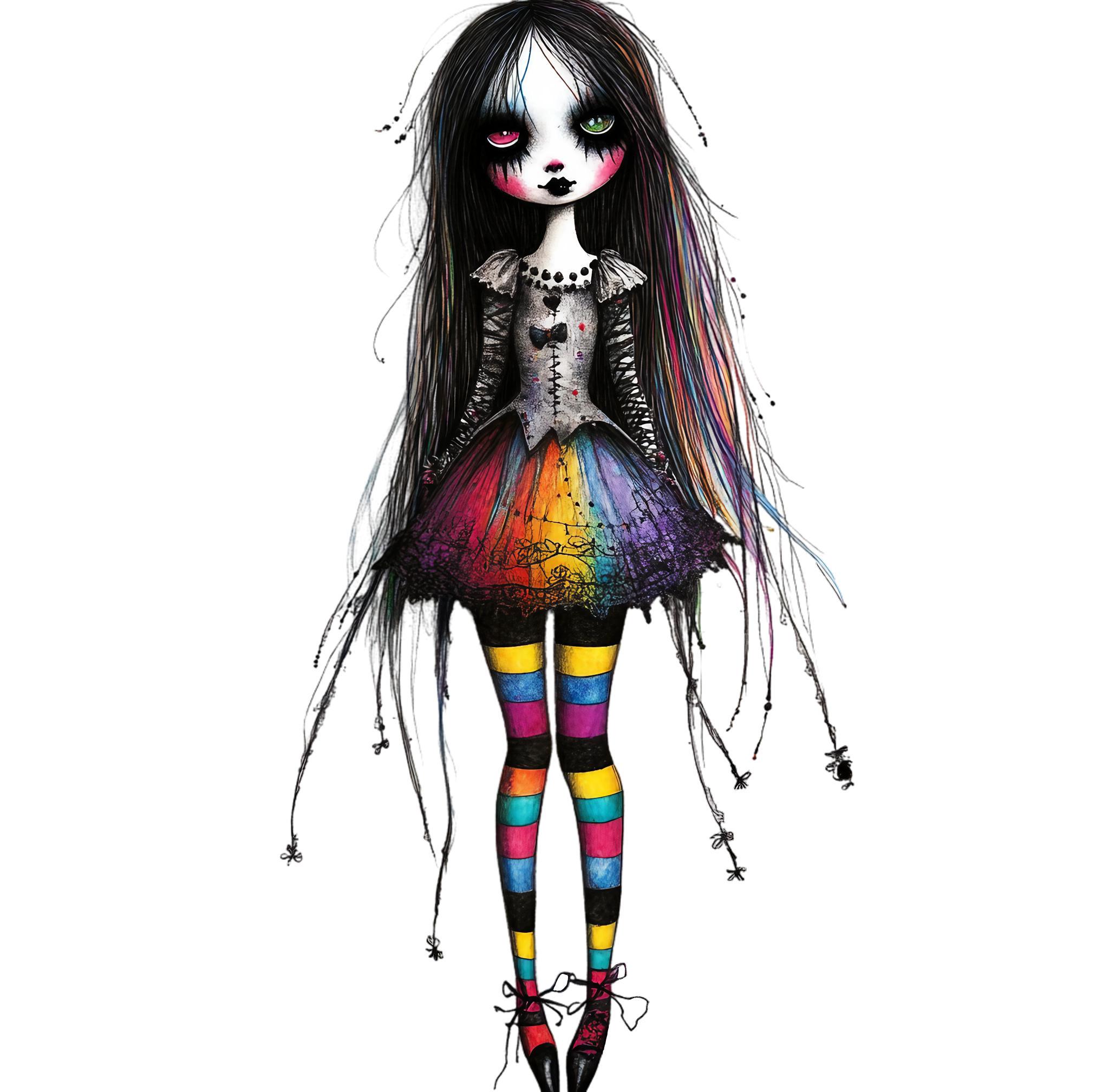 Vibrant Gothic Clowns Clipart Bundle: Colorful Character Pngs - Etsy