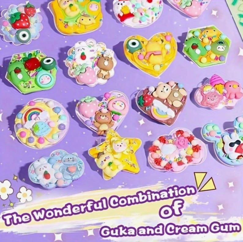 Kawaii GUKA Cream DIY Craft Kit – Embellishment Set With Stickers - Etsy