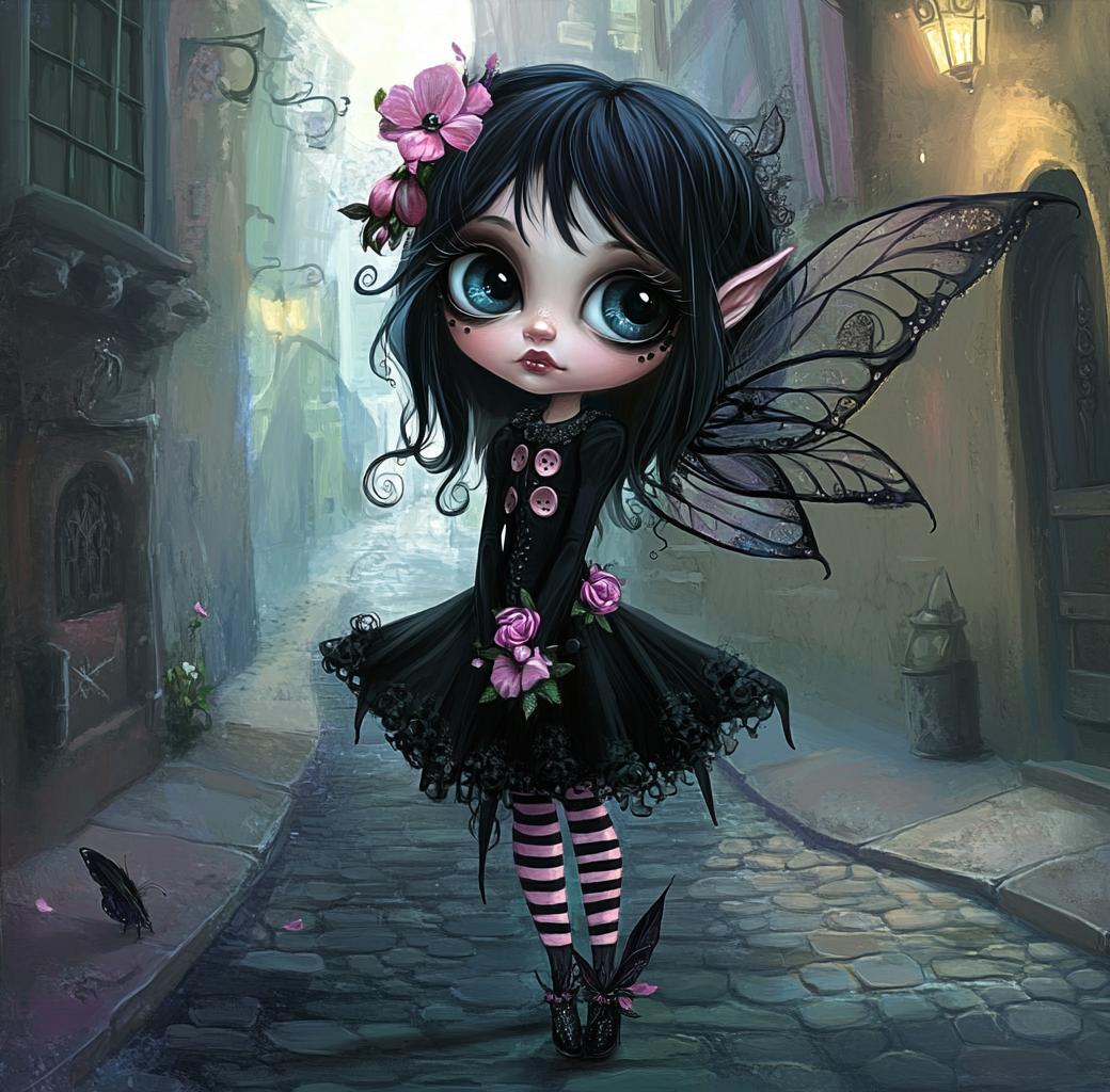 Whimsical Goth Fairies Clipart Bundle - Enchanting Fantasy Characters ...
