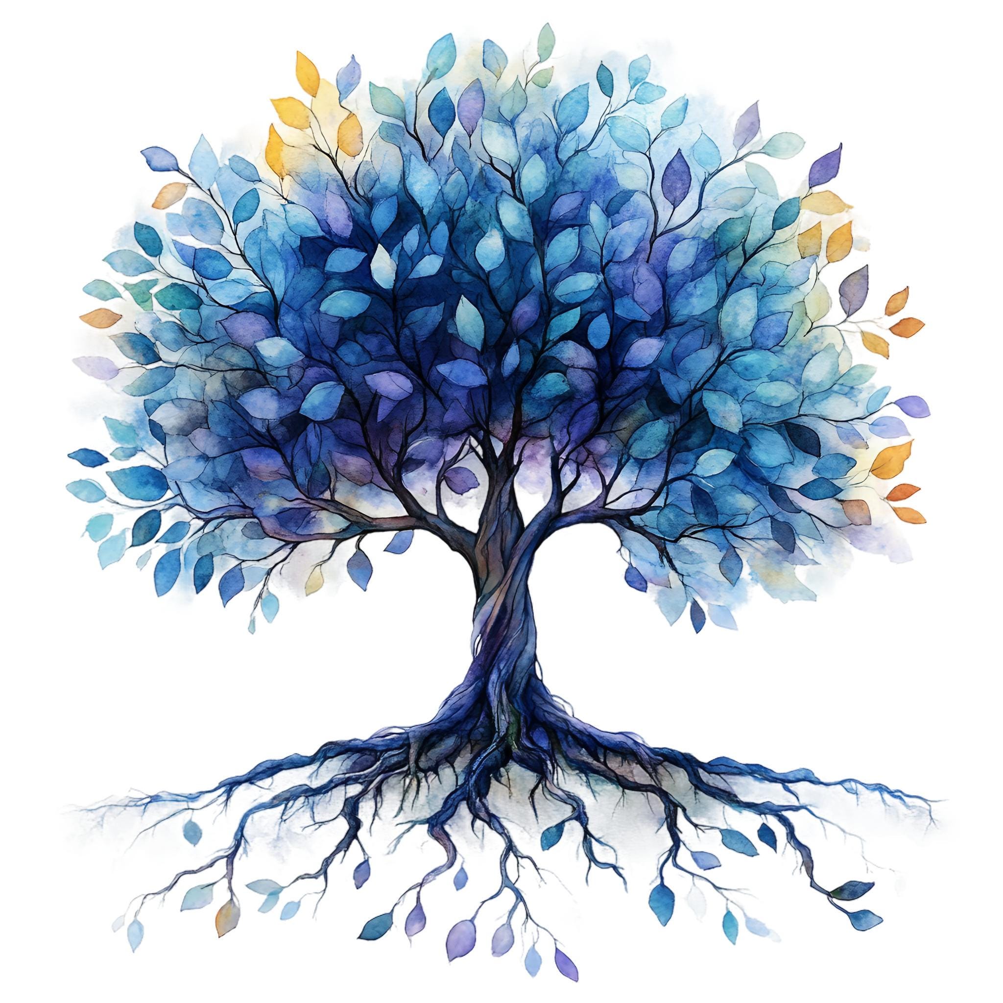 Watercolor Tree of Life Clipart: Ethereal PNG Bundle (digital Download ...