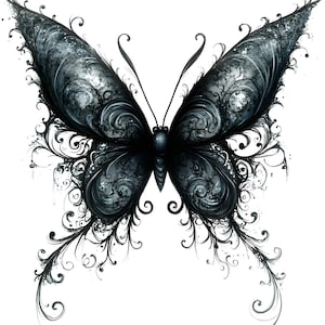 Elegant Gothic Butterflies Clipart Bundle - Mystical PNG Designs for ...