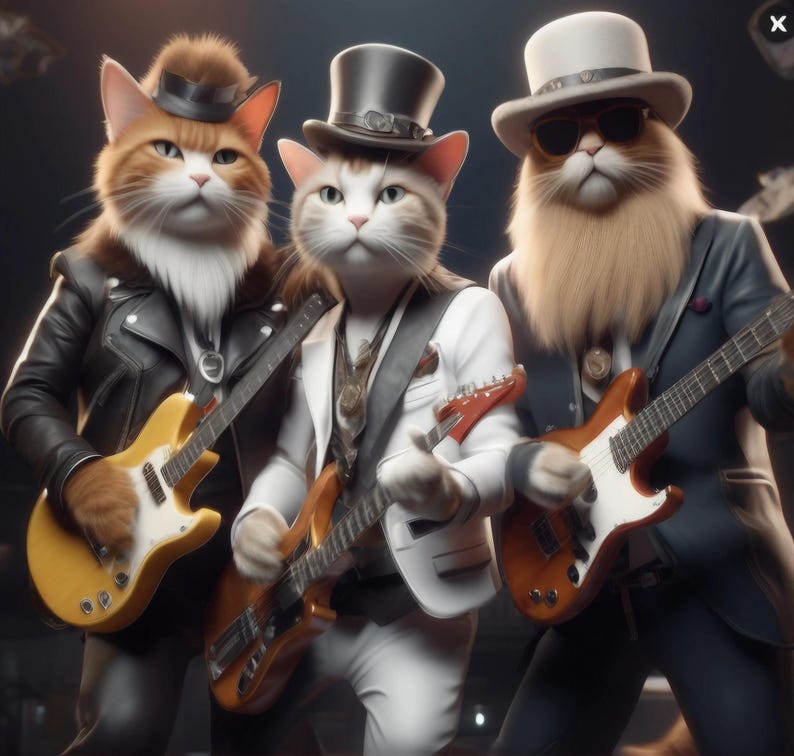 Meowsical Cats Clipart Bundle Featuring Rocking Cat Characters in ...