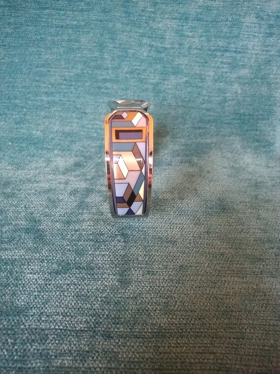 A rare vintage Michaela Frey blue, grey and silver en… - Gem