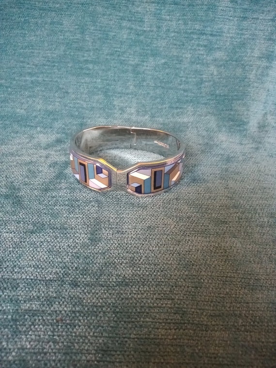 A rare vintage Michaela Frey blue, grey and silver en… - Gem