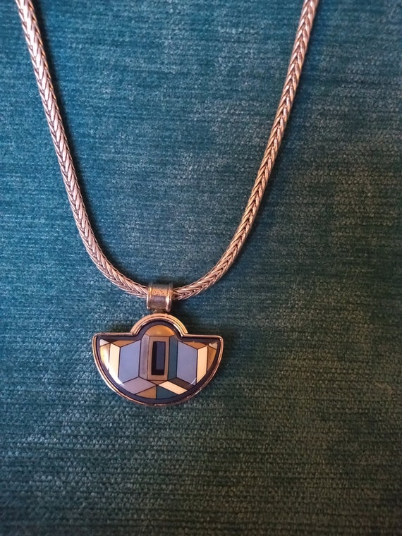 A rare vintage Michaela Frey blue, grey and sterling … - Gem