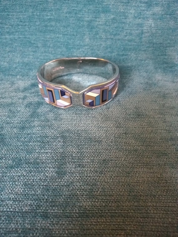 A rare vintage Michaela Frey blue, grey and silver en… - Gem