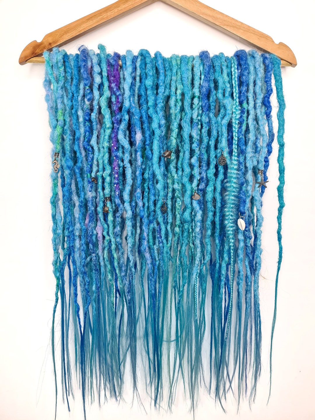 Blue & Green Boho Dreadlocks Mix of De Crochet Dreads and Braids Blue ...