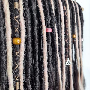 Brown and Pink Synthetic Curly Dreads DE SE Curly Dreadlock Extensions ...