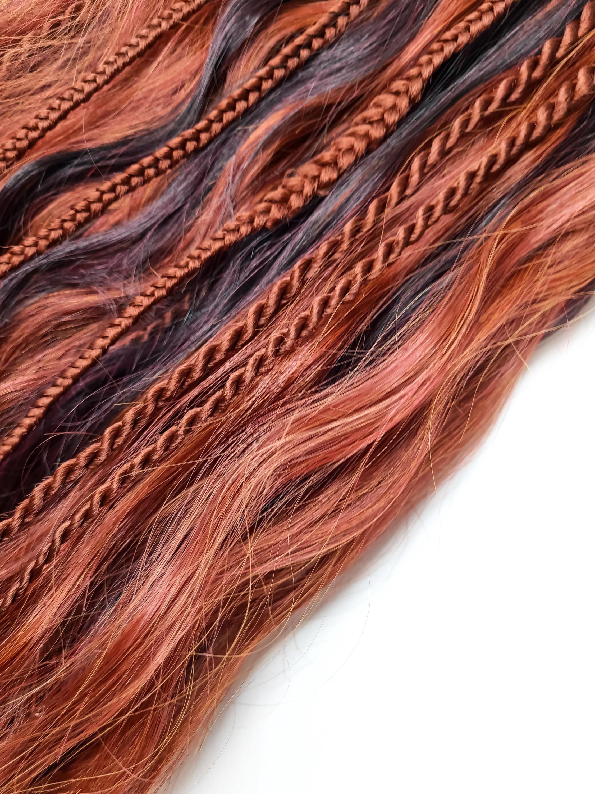 Ginger Long Pre Braided Wavy Hair Extensions Lose End Wavy Dreads ...