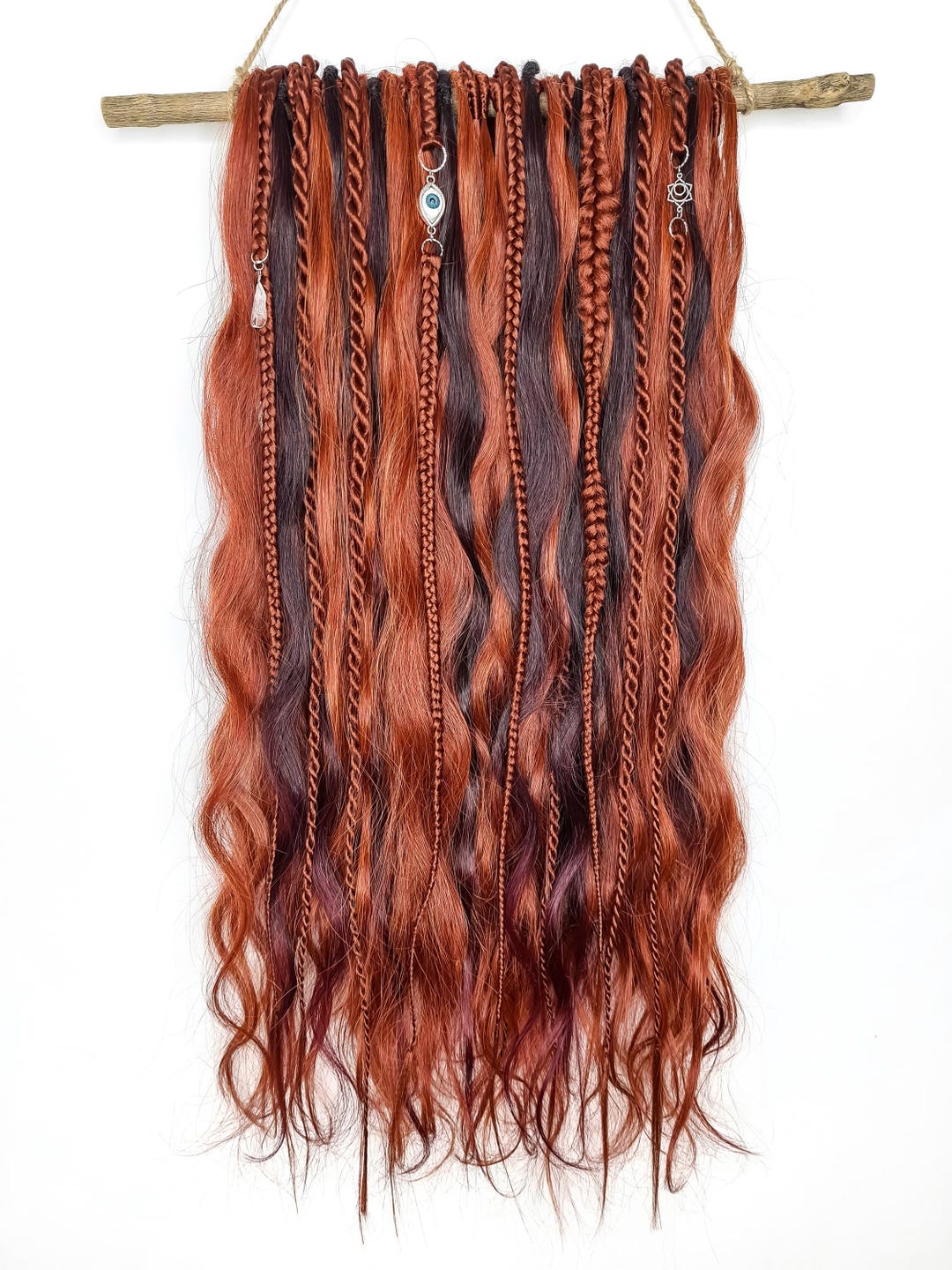 Ginger Long Pre Braided Wavy Hair Extensions Lose End Wavy Dreads ...